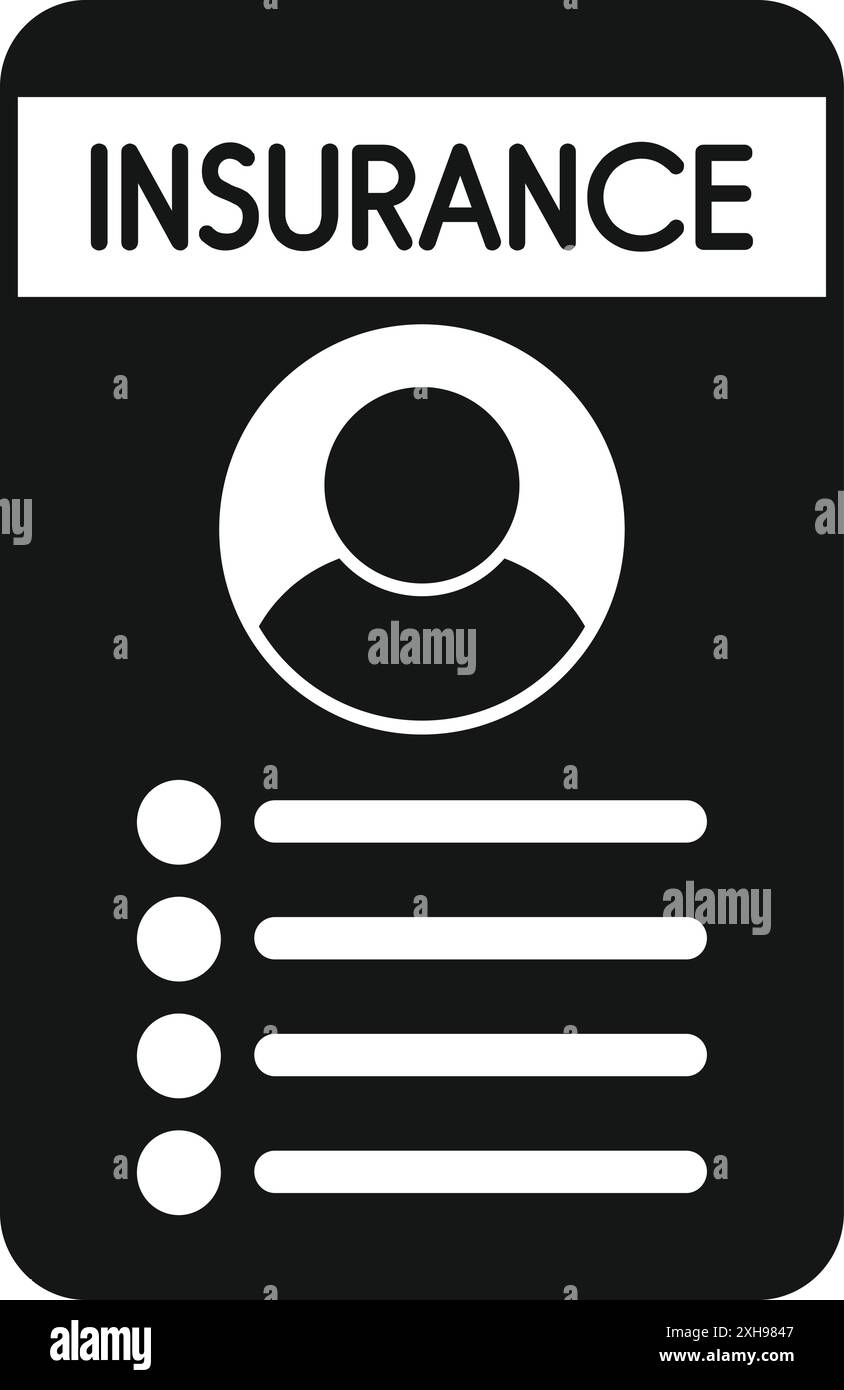 Black and white insurance card with the policyholder's information ...