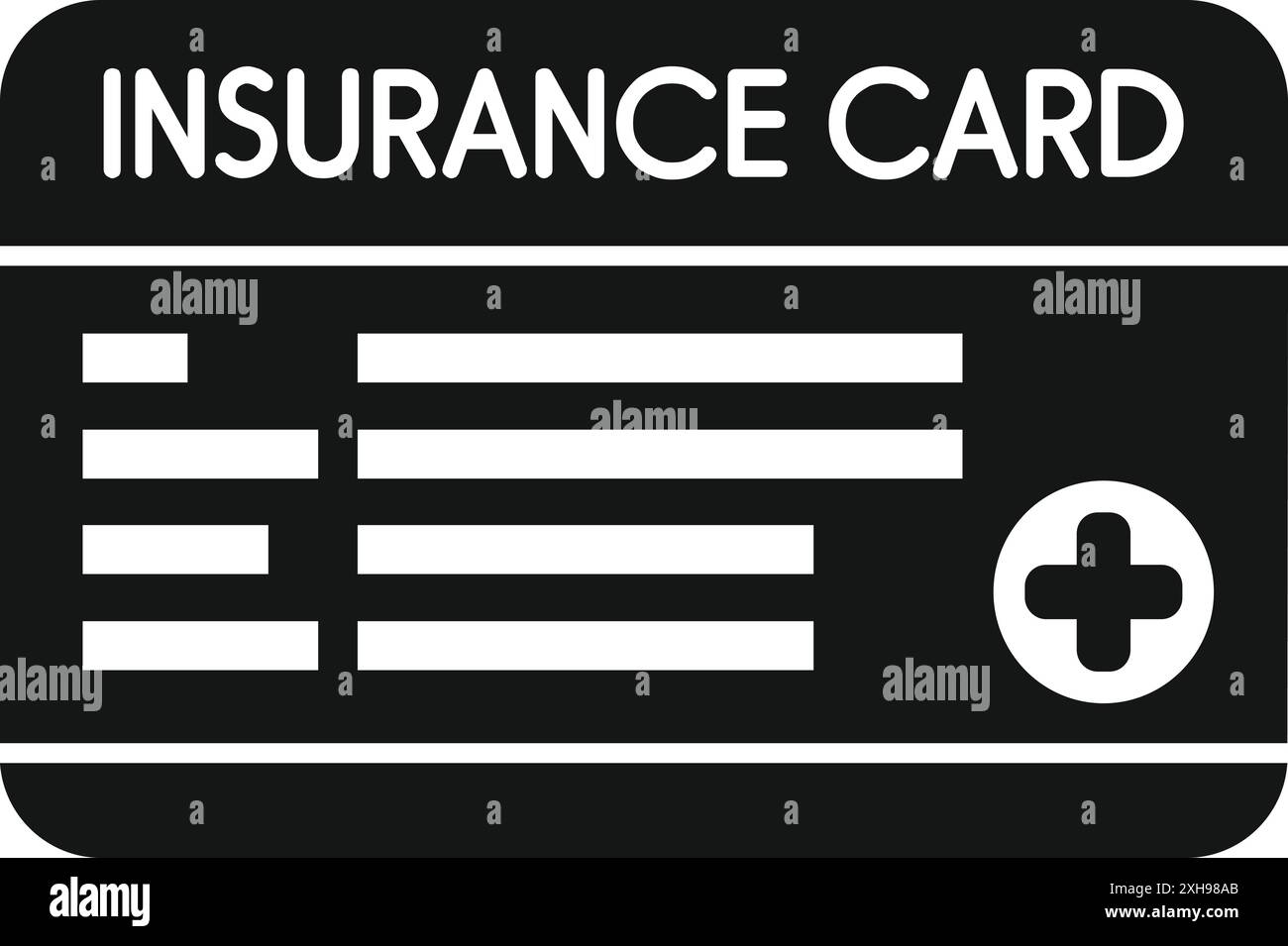 Black and white insurance card representing healthcare coverage and ...