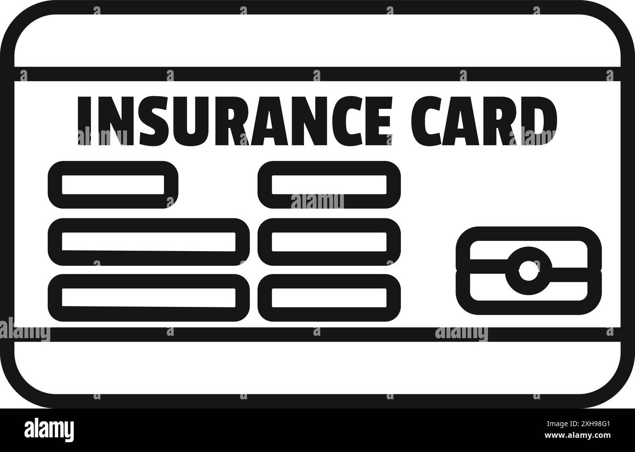 Simple line icon of an insurance card, symbolizing health coverage and ...