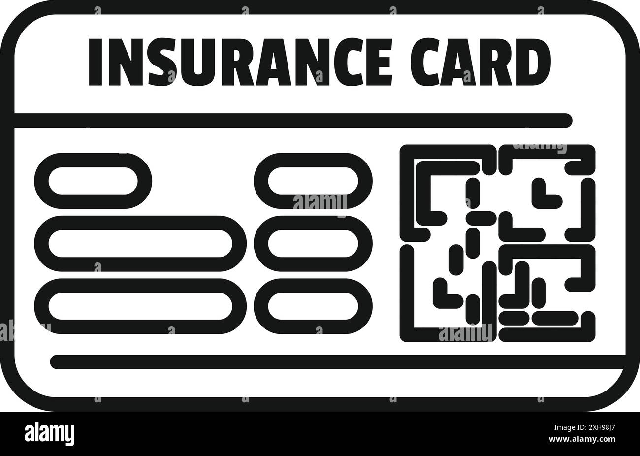 Simple icon of an insurance card showing health coverage with a qr code ...