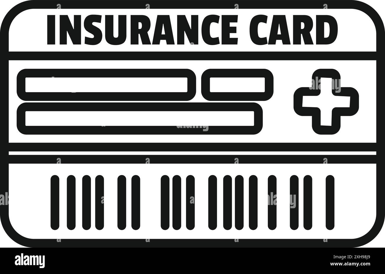 Simple line icon of a health insurance card, representing medical ...