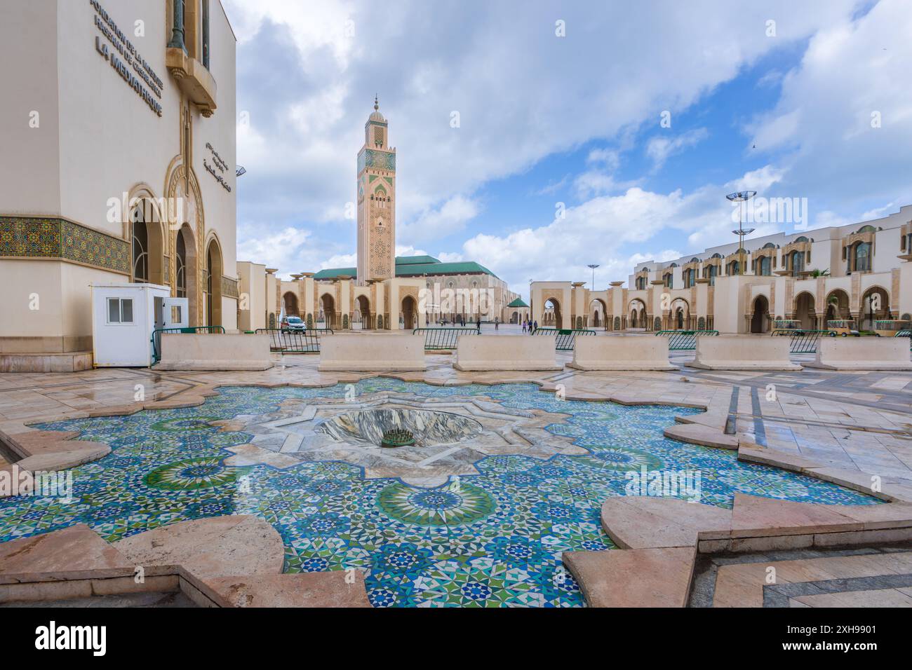 Casablanca, Morocco - March 26, 2024: The fountain in the square of the ...