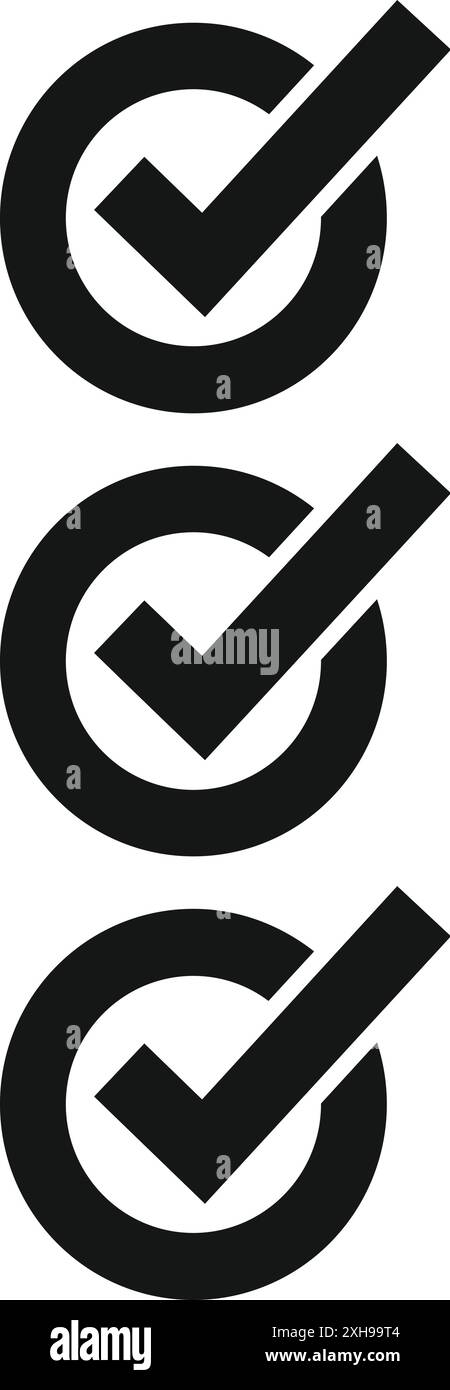 Black and white check mark icons showing completion of a to do list ...