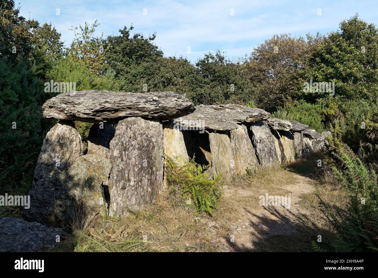 Saint-Just, Brittany, France. Prehistoric passage grave allee couverte ...