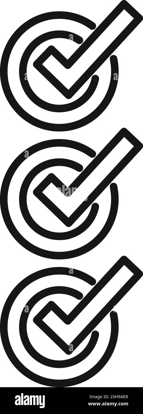 Simple checklist is showing three steps being completed Stock Vector ...