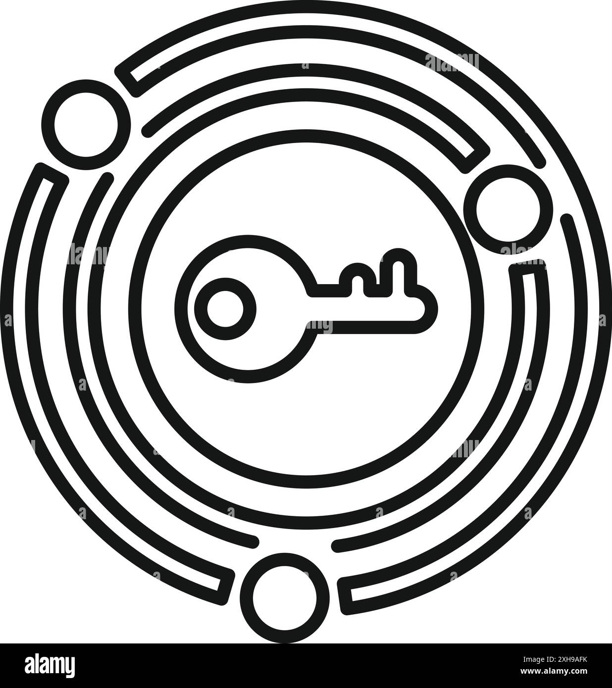 Key shape is inside an abstract circle, forming a secure logo Stock ...