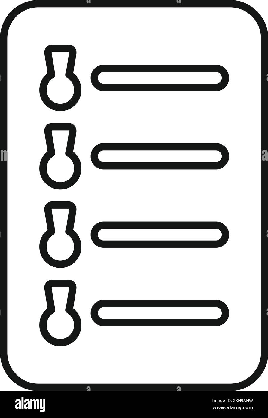 Simple line icon of a checklist, symbolizing task completion and ...