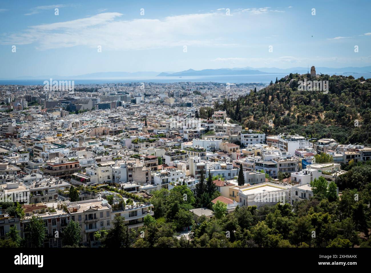 View of modern Athens from the ancient Acropolis, Athens, Greece Stock ...