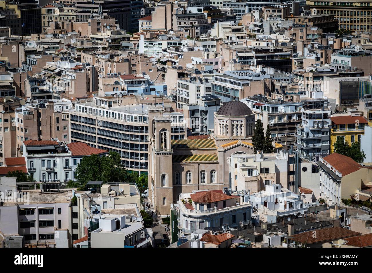 View of modern Athens from the ancient Acropolis, Athens, Greece Stock ...