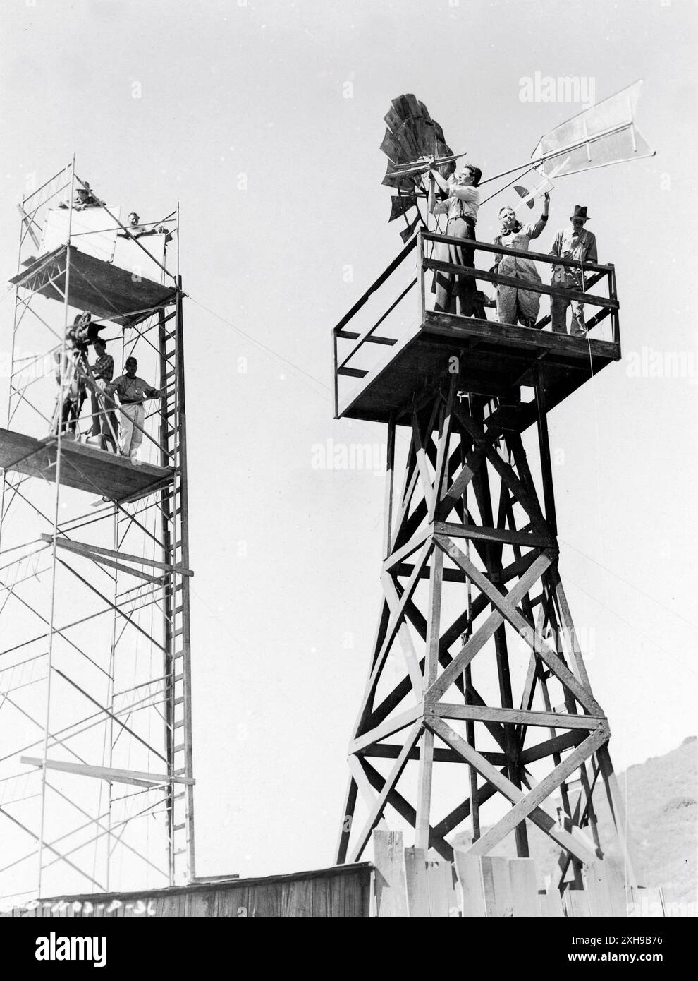 Camera Tower with Camera / Movie Crew filming GLENN FORD as John J ...