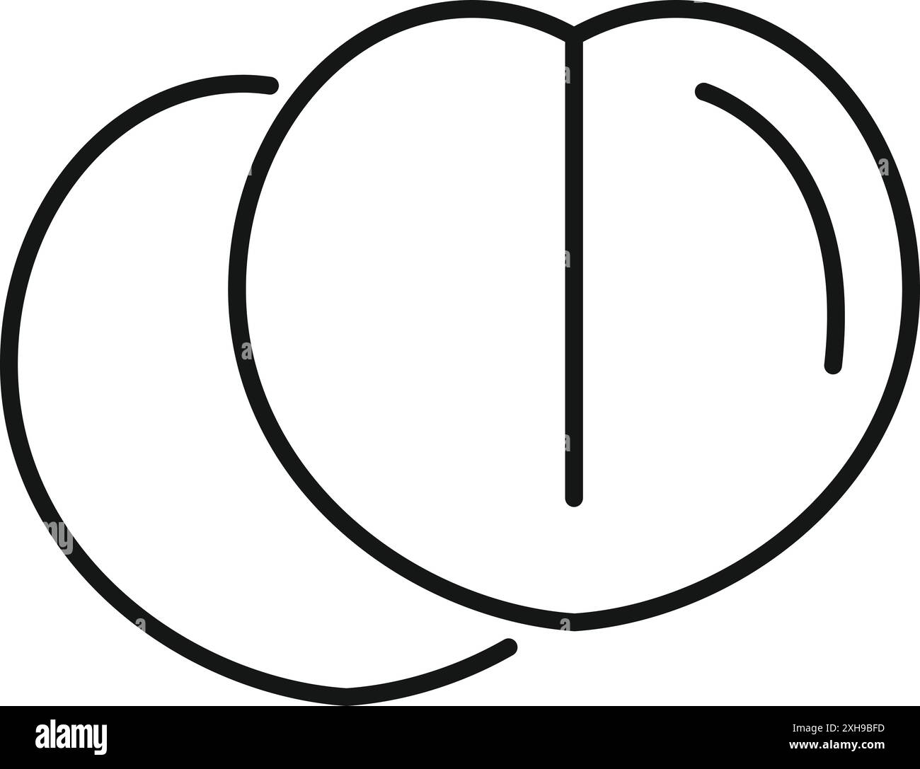 Simple line drawing of a round medical pill splitting in half Stock ...