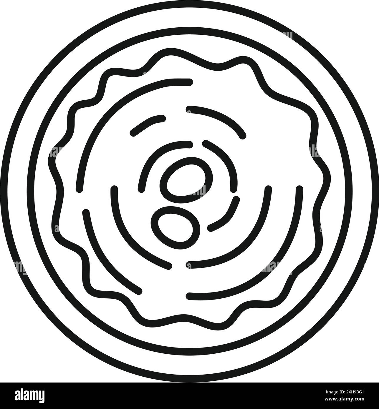 Line drawing of traditional turkish dessert kunefe with pistachio nuts ...