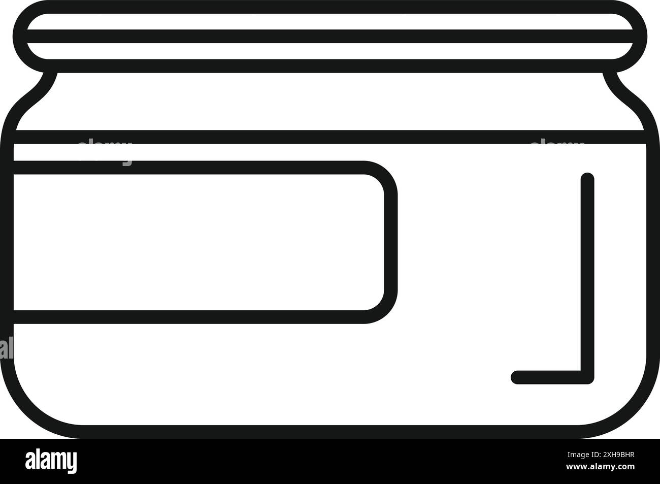 Simple line drawing of a closed glass jar with a label, ideal for ...