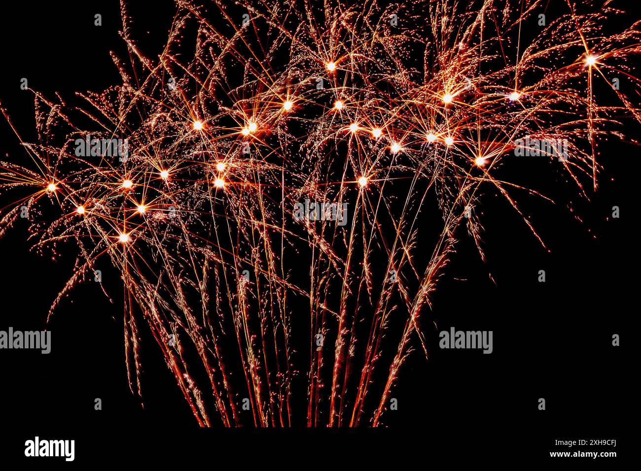 Colourful firework display celebrating Guy Fawkes night in London Stock ...