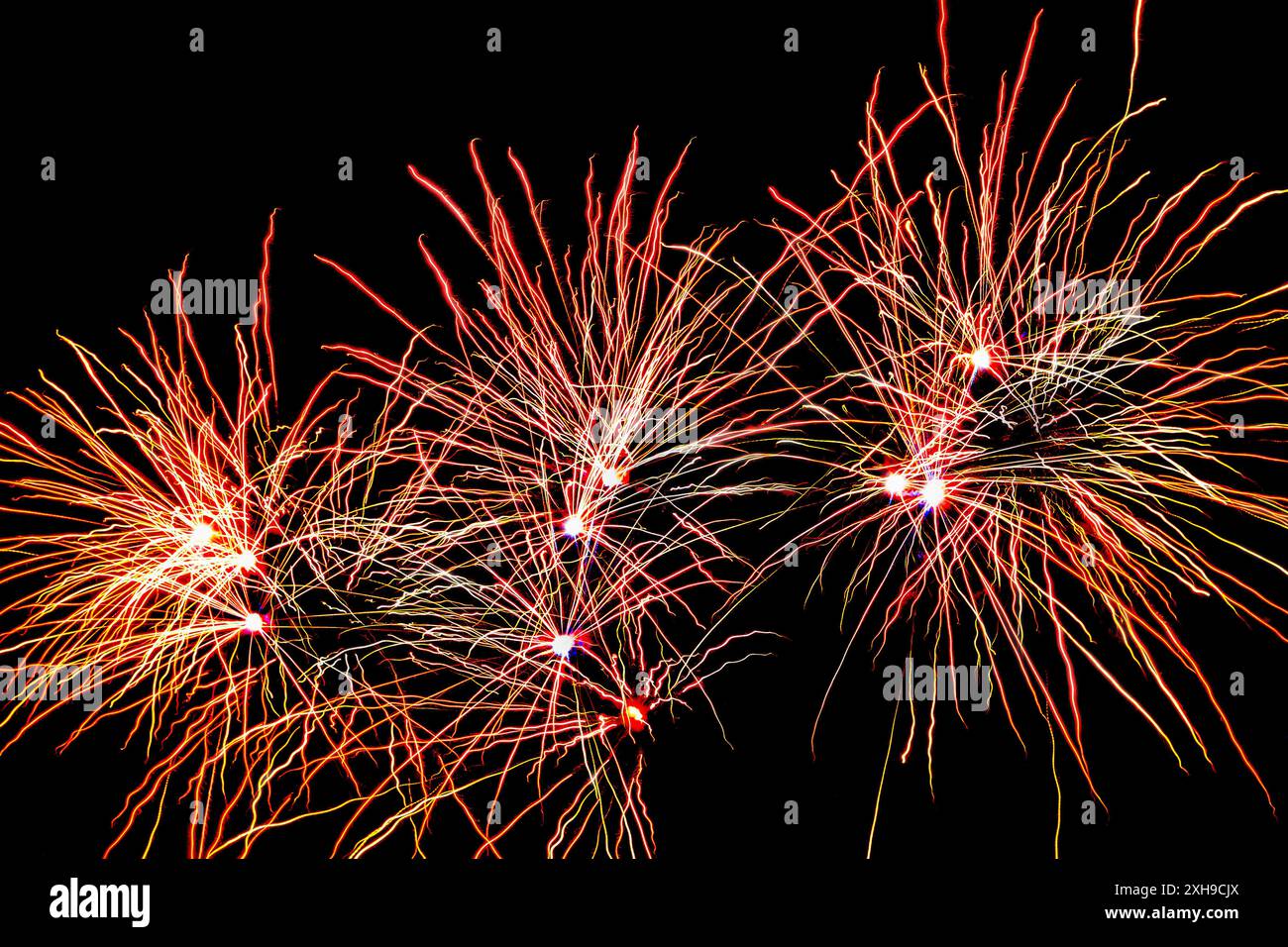 Colourful firework display celebrating Guy Fawkes night in London Stock ...