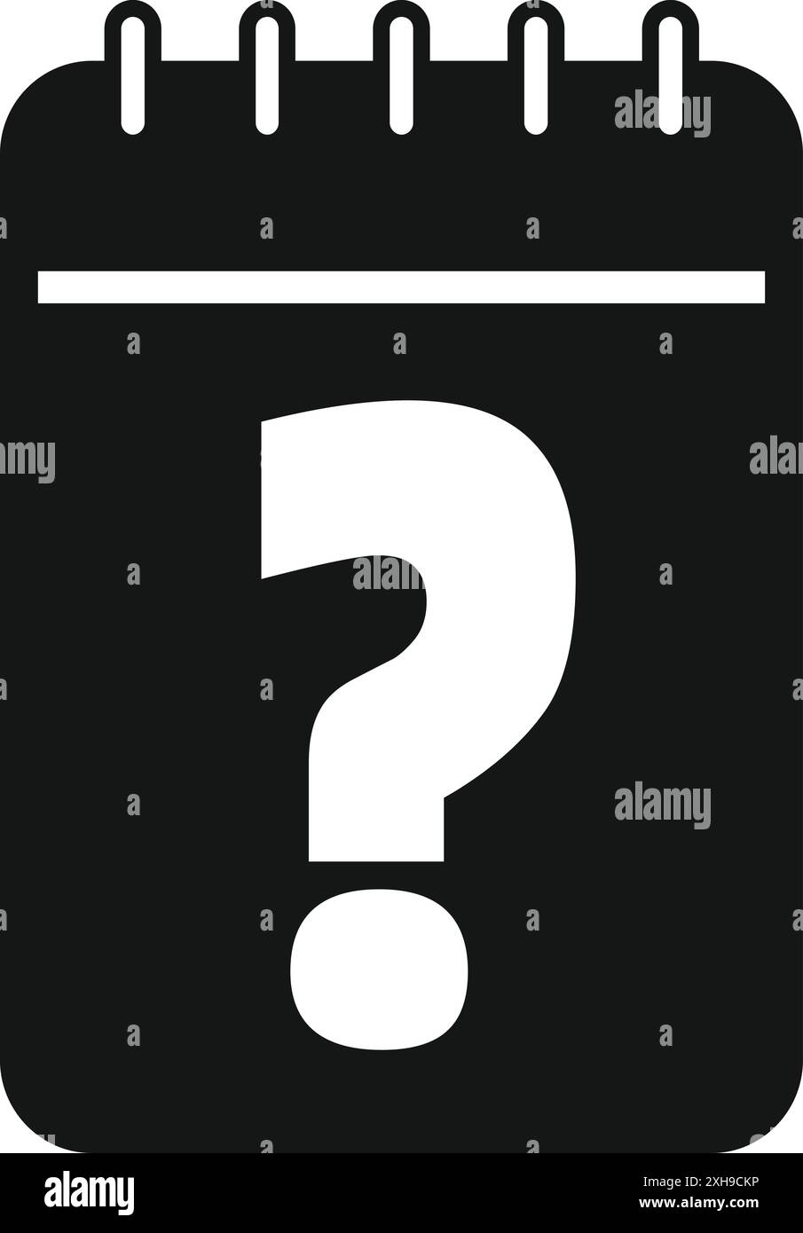 Notepad with question mark showing frequently asked questions and ...