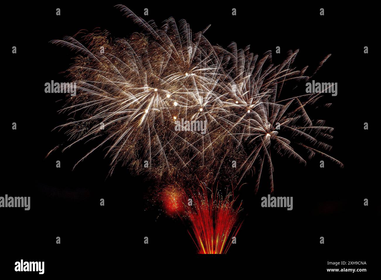 Colourful firework display celebrating Guy Fawkes night in London Stock ...