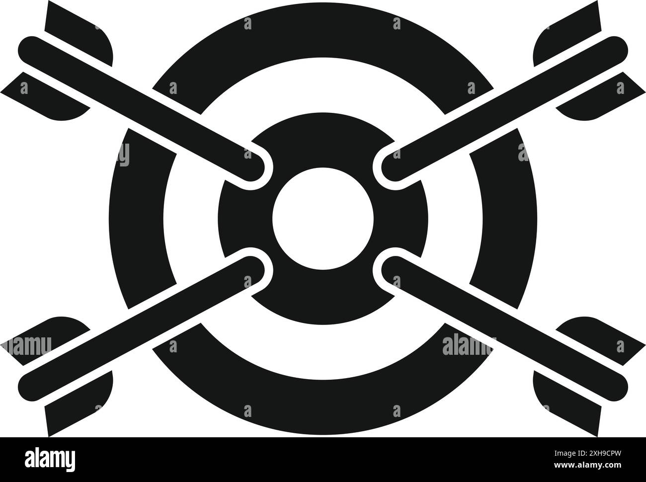 Four arrows hitting center hi-res stock photography and images - Alamy