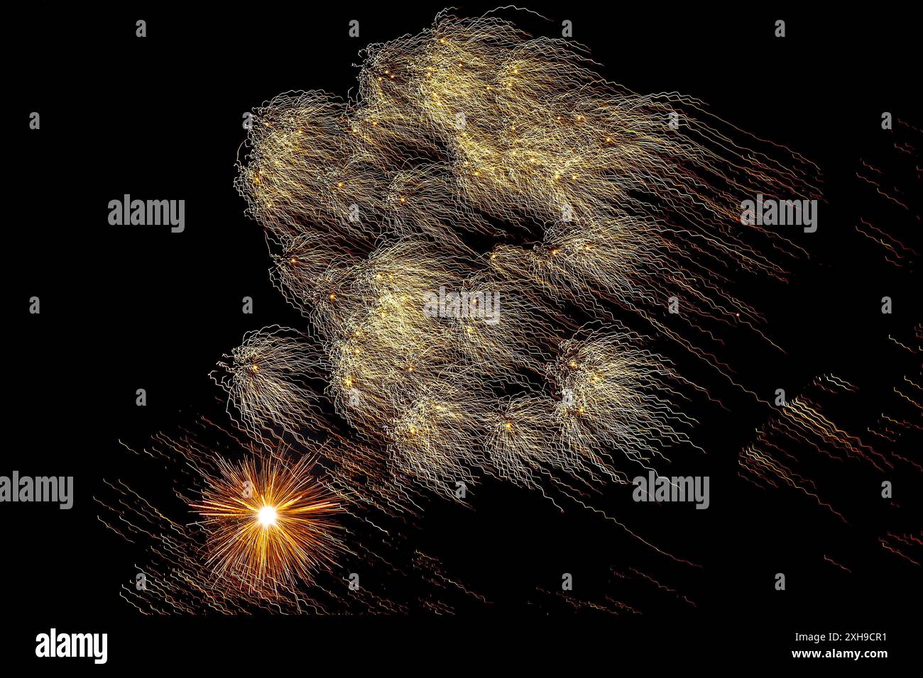 Colourful firework display celebrating Guy Fawkes night in London Stock ...