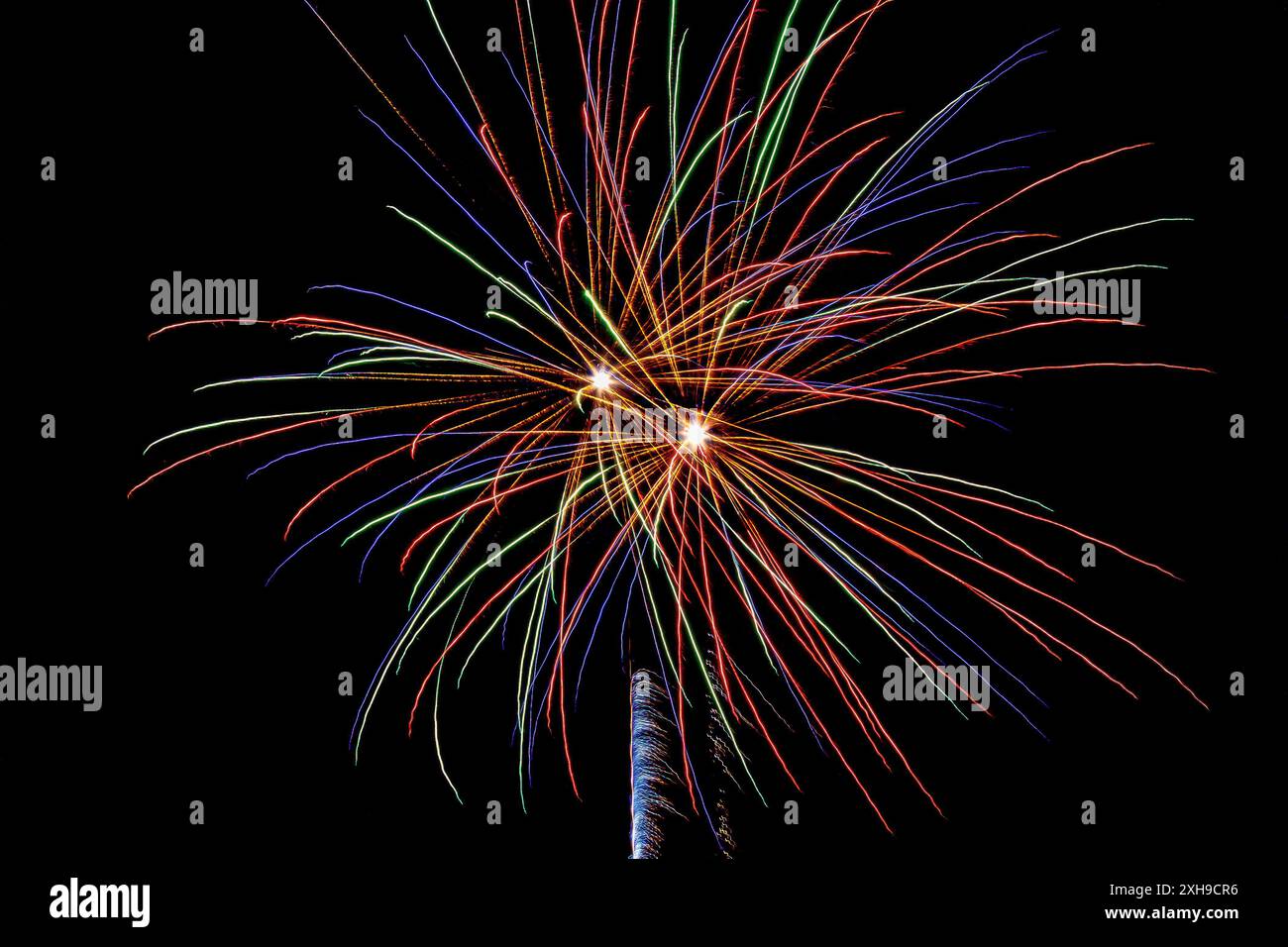Colourful firework display celebrating Guy Fawkes night in London Stock ...