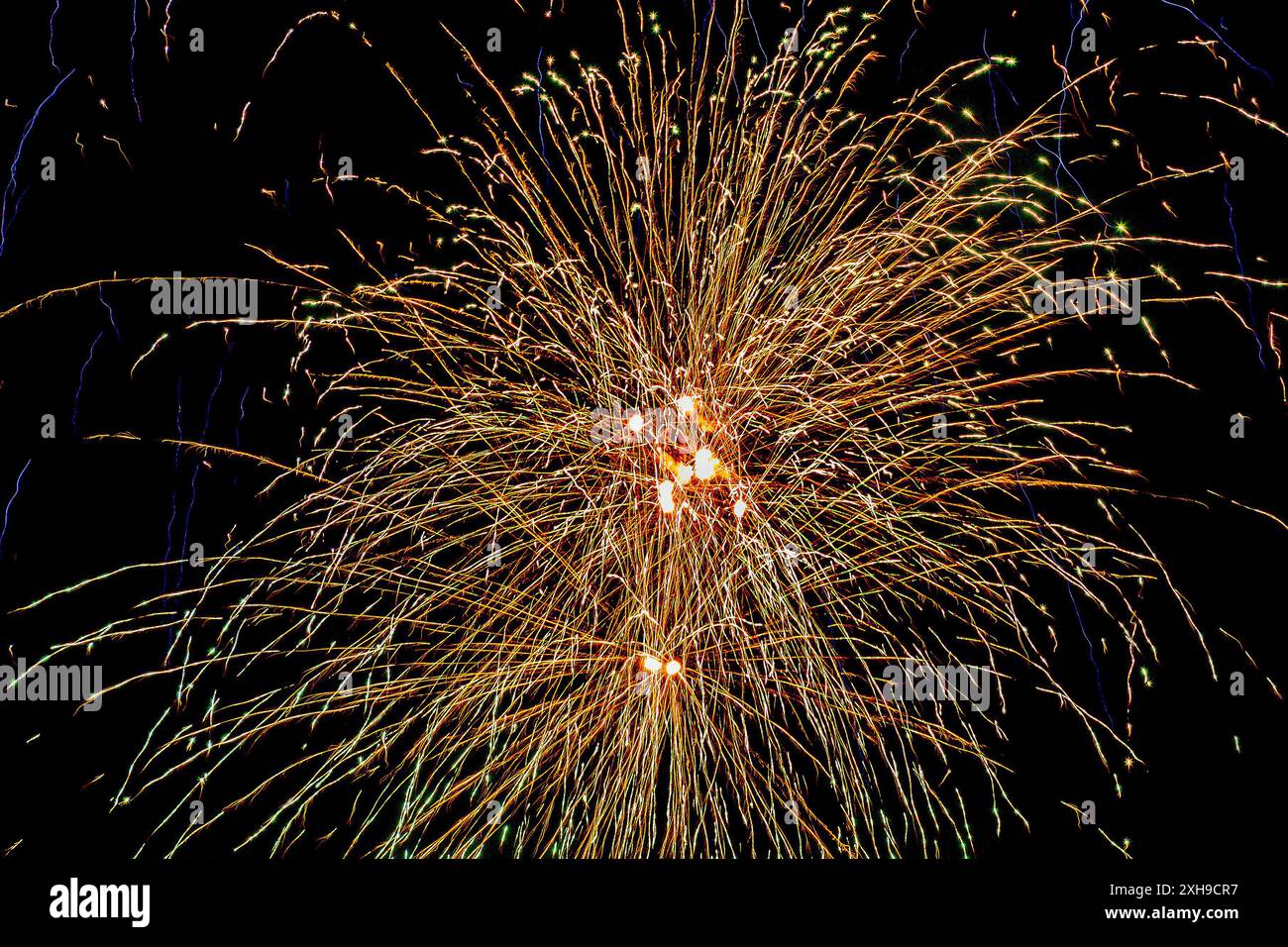 Colourful firework display celebrating Guy Fawkes night in London Stock ...