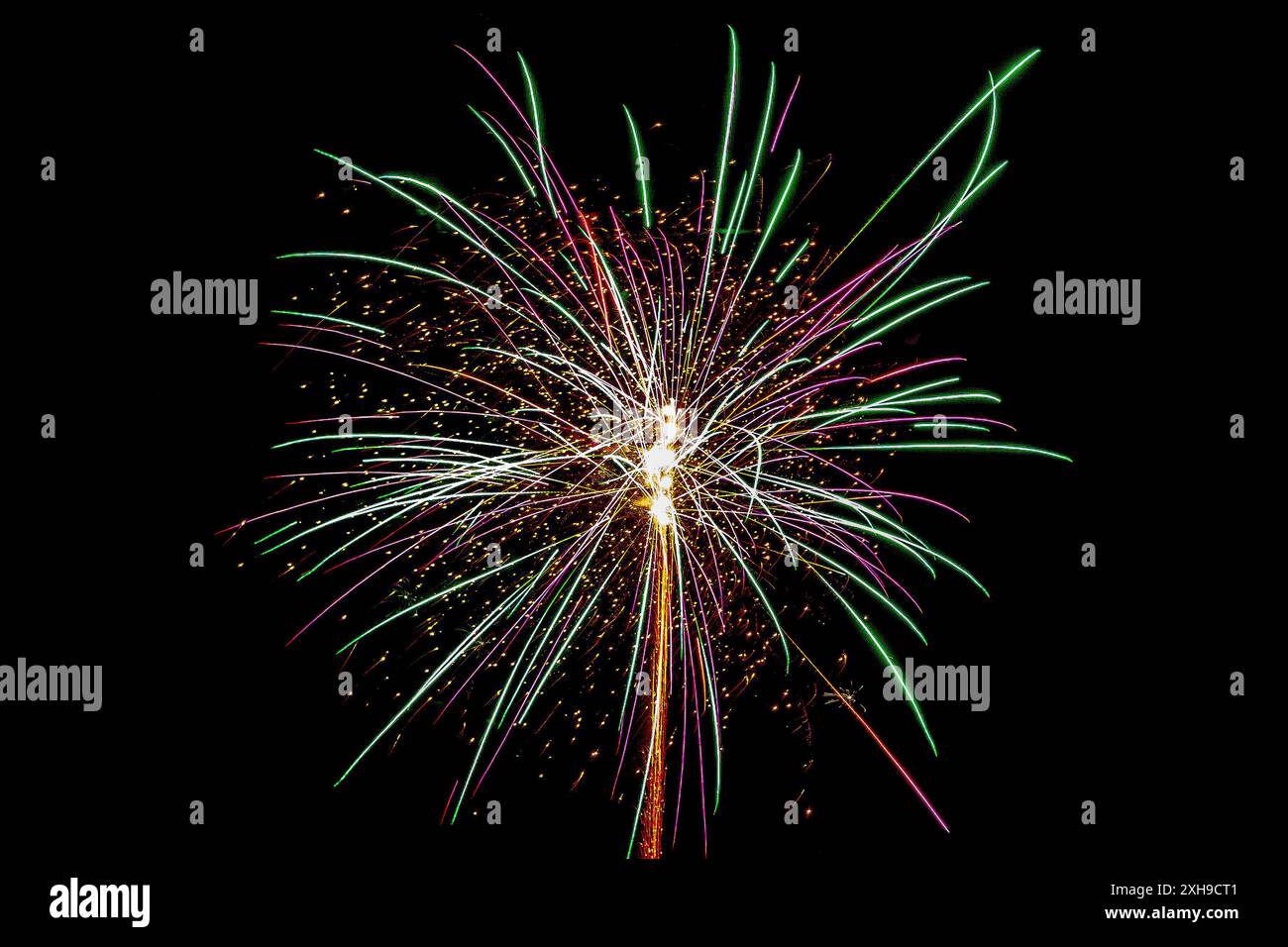 Colourful firework display celebrating Guy Fawkes night in London Stock ...