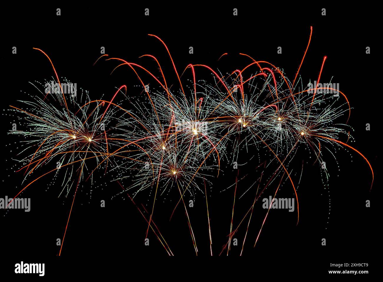 Colourful firework display celebrating Guy Fawkes night in London Stock ...