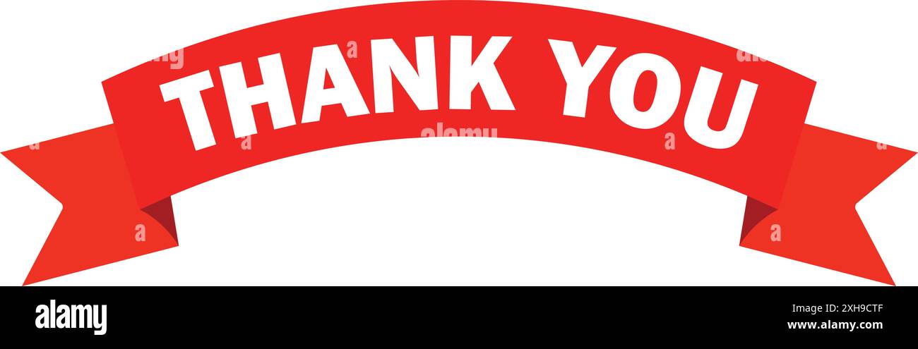 Thank you Curved Red Ribbon, Thank you ribbon, Thank you sign, Thank U ...