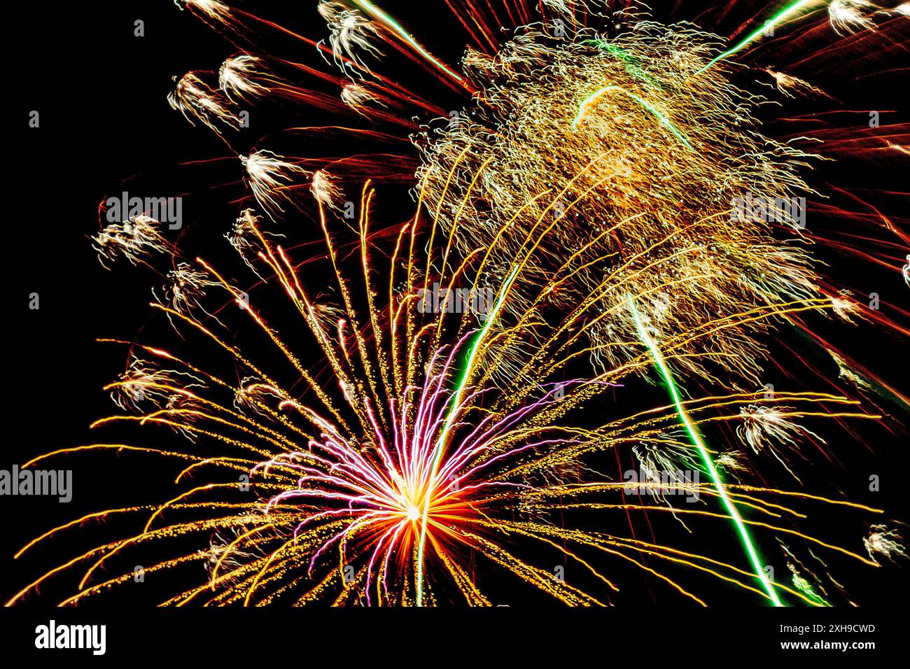 Colourful firework display celebrating Guy Fawkes night in London Stock ...