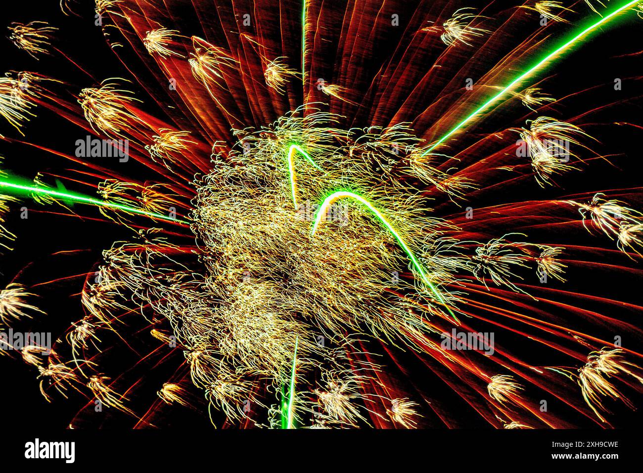 Colourful firework display celebrating Guy Fawkes night in London Stock ...