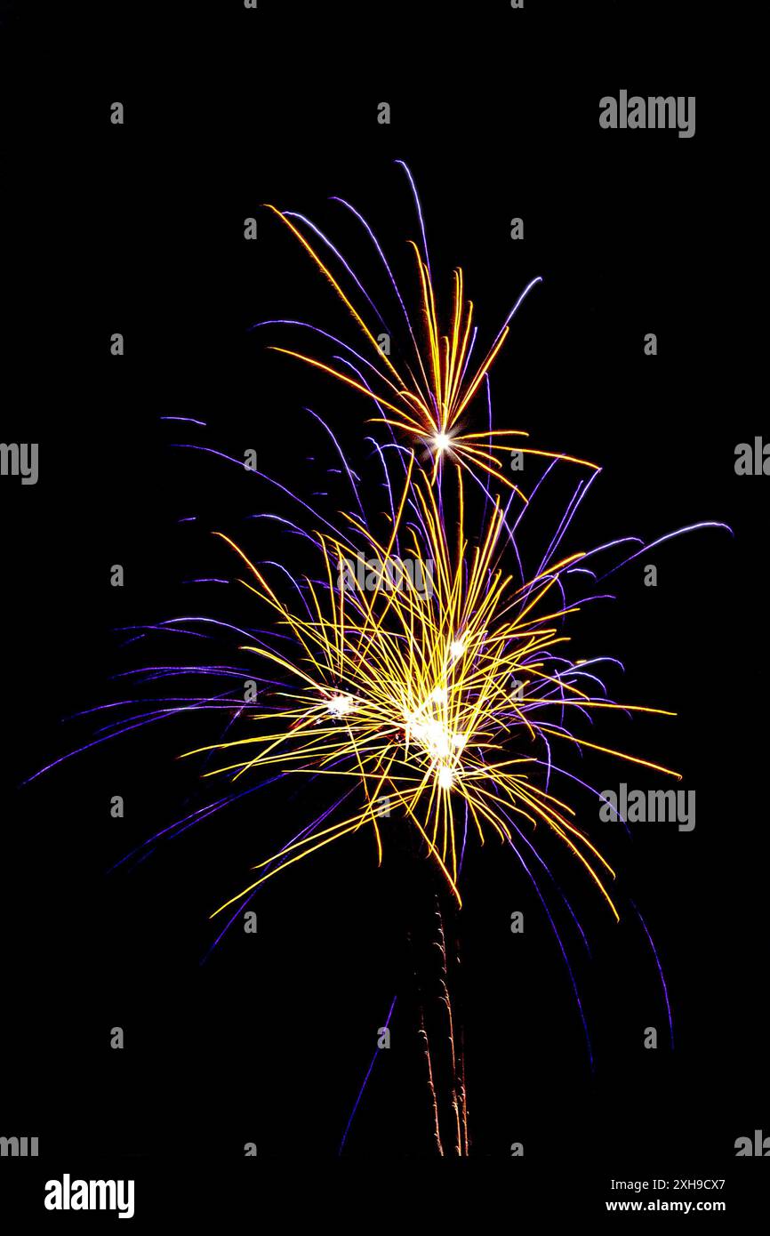 Colourful firework display celebrating Guy Fawkes night in London Stock ...