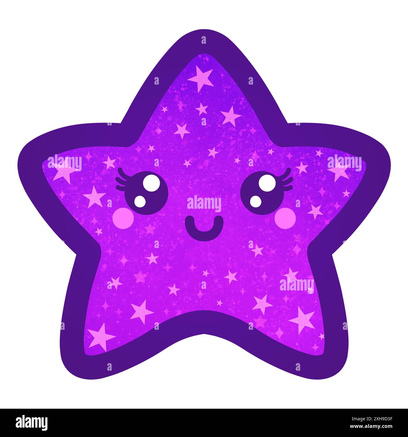 Cute purple kawaii emoticon face hi-res stock photography and images ...