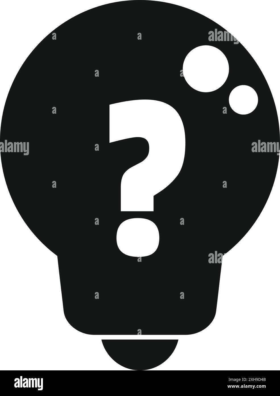 Bulb representing idea question mark Black and White Stock Photos ...