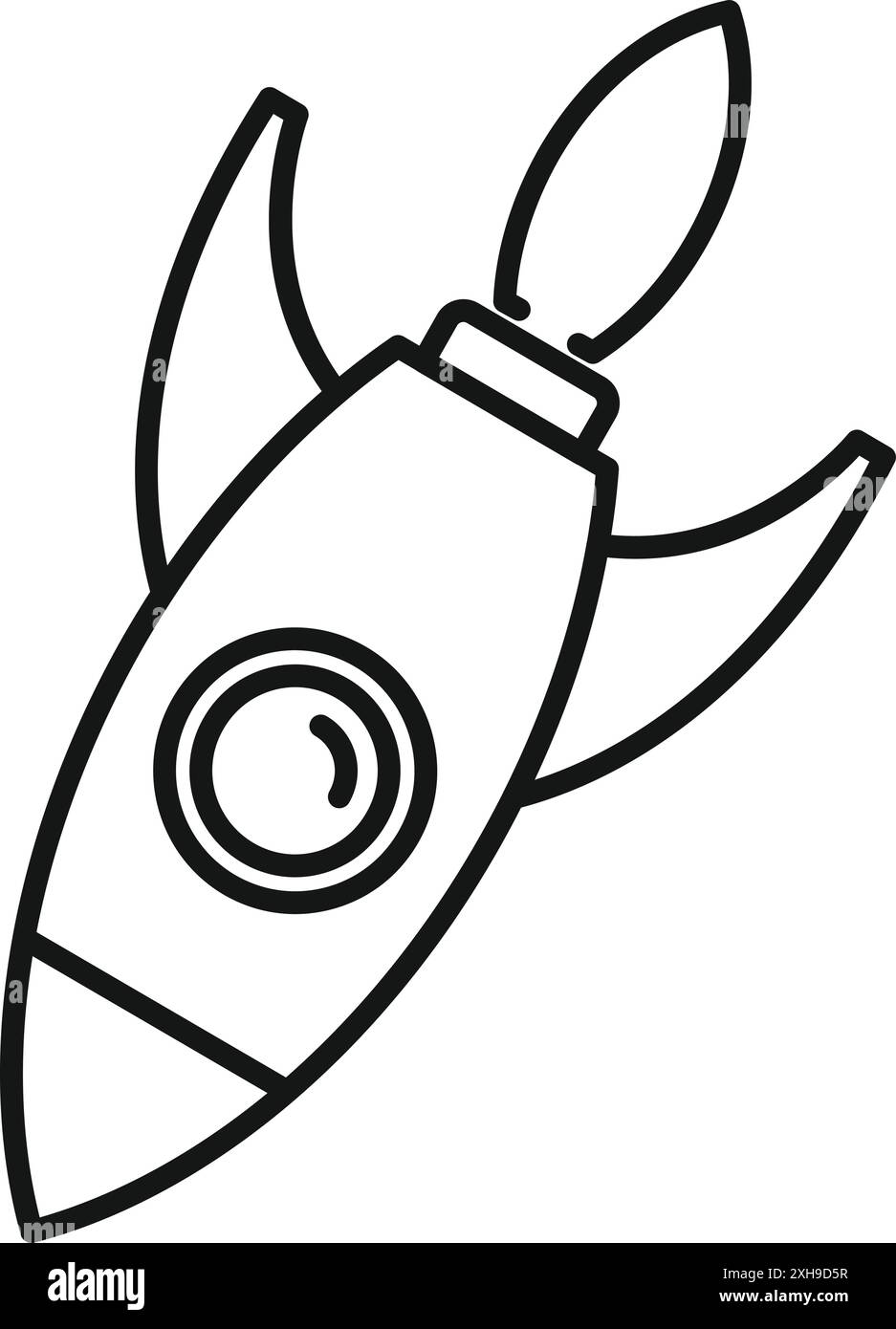 Rocket takeoff icon outline hi-res stock photography and images - Alamy