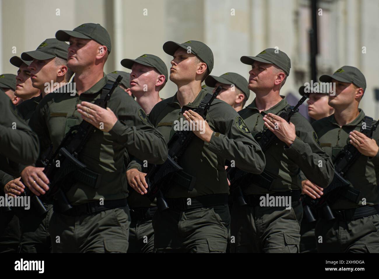Vilnius, Lithuania. 12th July, 2024. Lithuanian border guards march ...