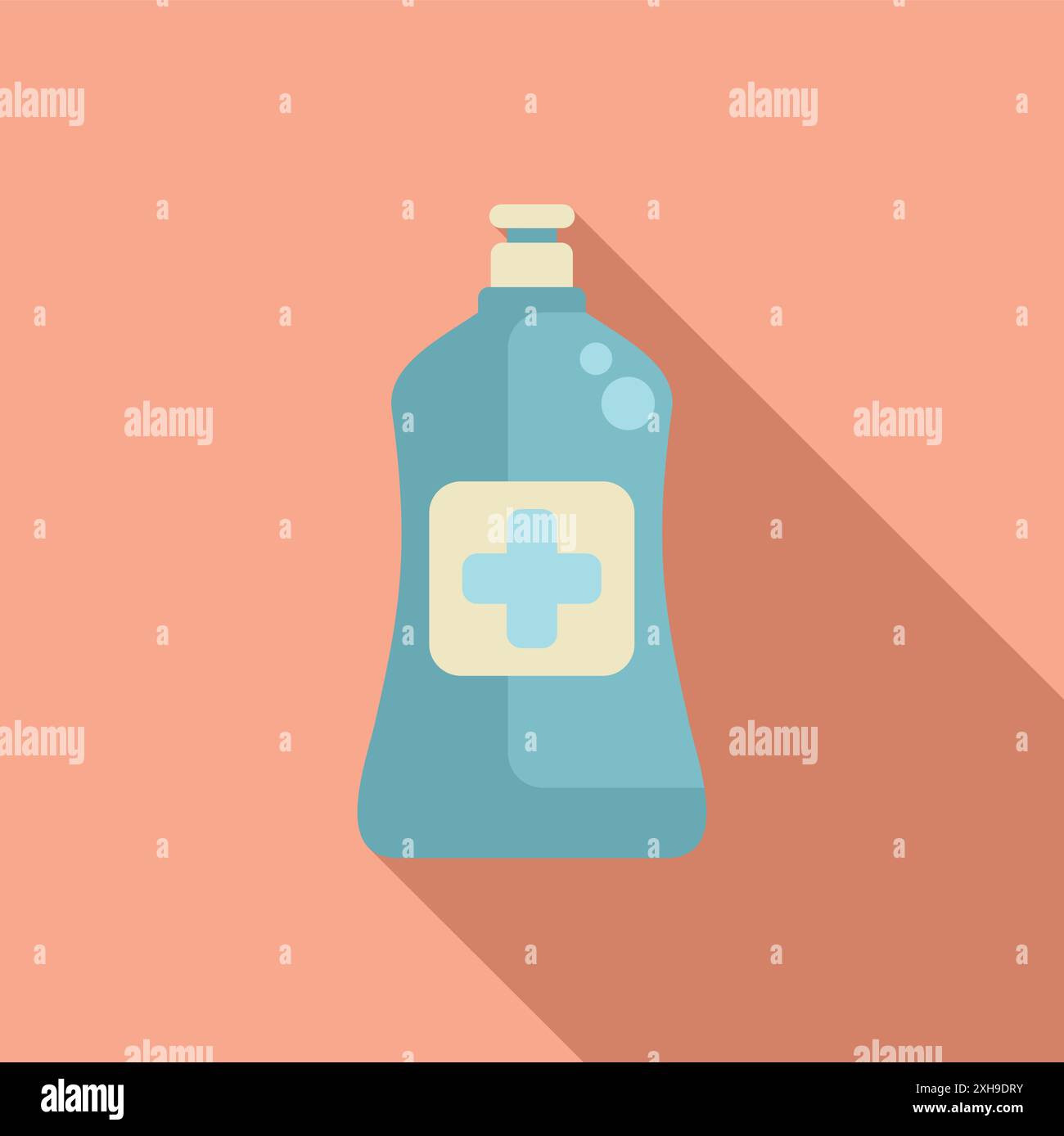 Blue antiseptic liquid soap bottle for hand washing and disinfection ...