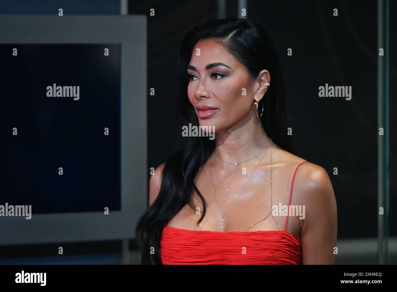 Nicole Scherzinger visits the Empire State Building on July 12, 2024 in ...
