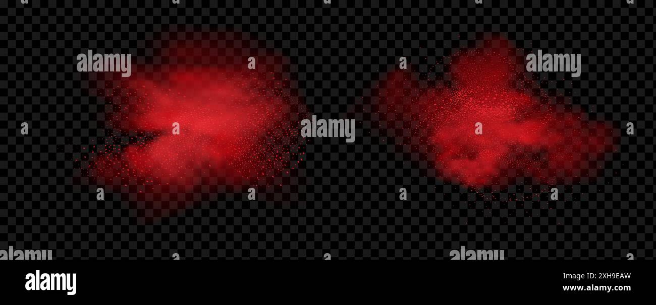 Overlay effect of chili or paprika spice splatters. Vector realistic ...