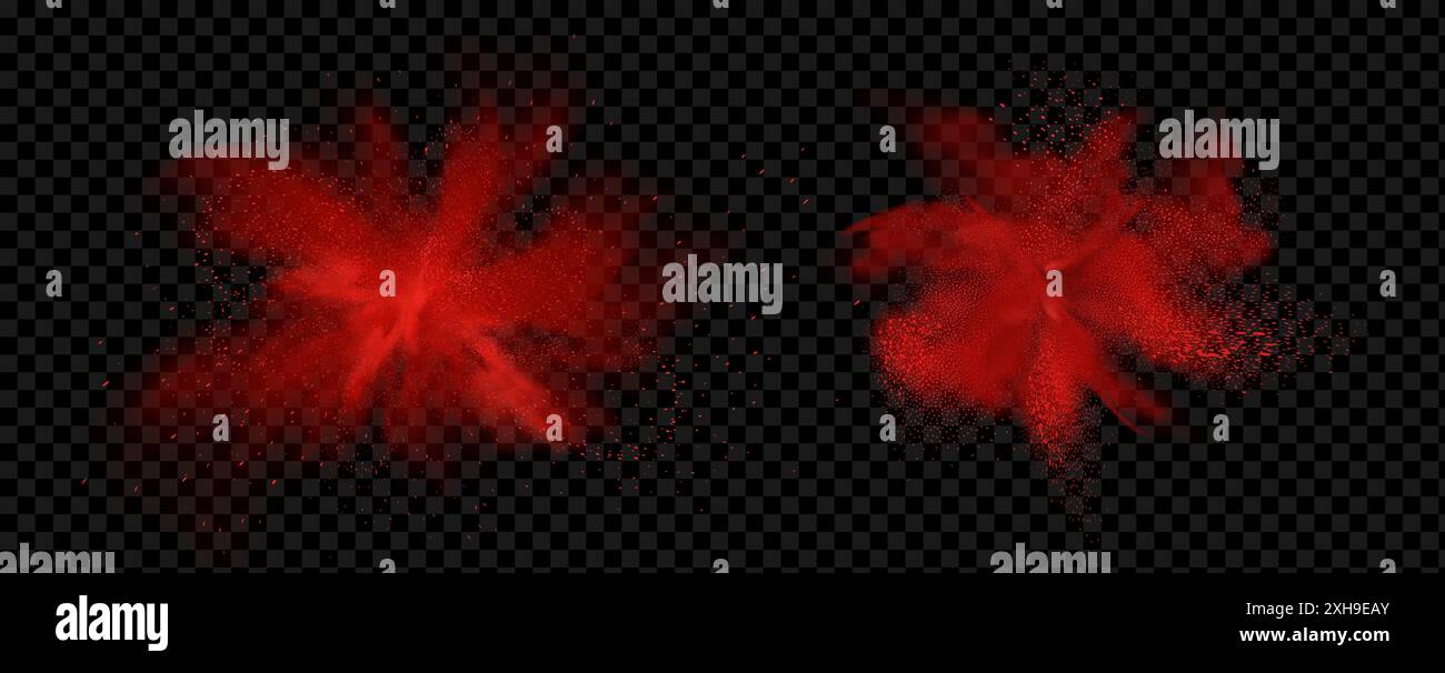 Overlay effect of chili or paprika spice splatters. Vector realistic ...