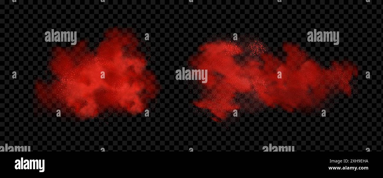 Overlay effect of chili or paprika spice splatters. Vector realistic ...