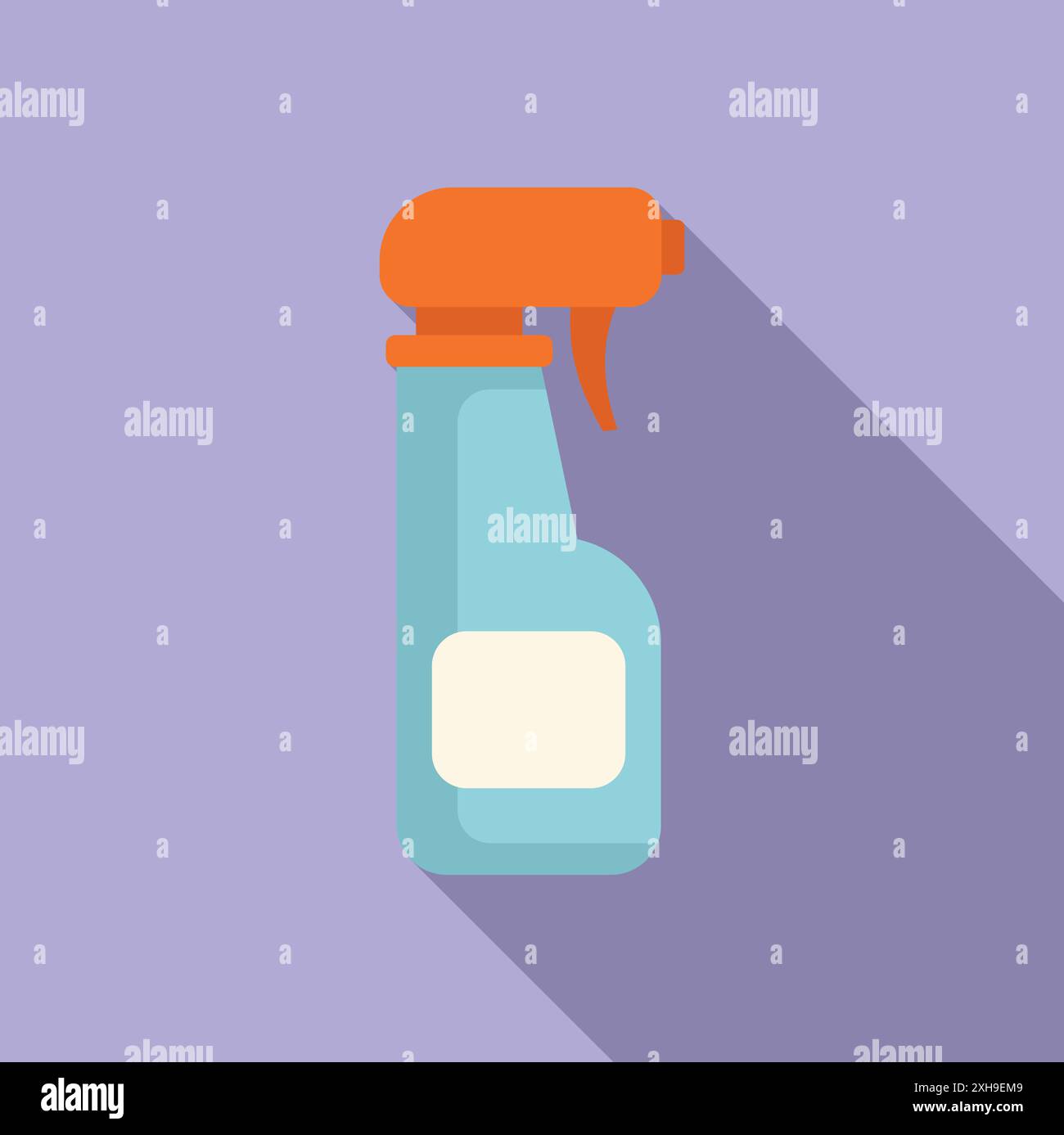 Blue spray bottle for cleaning products, featuring a blank label for ...