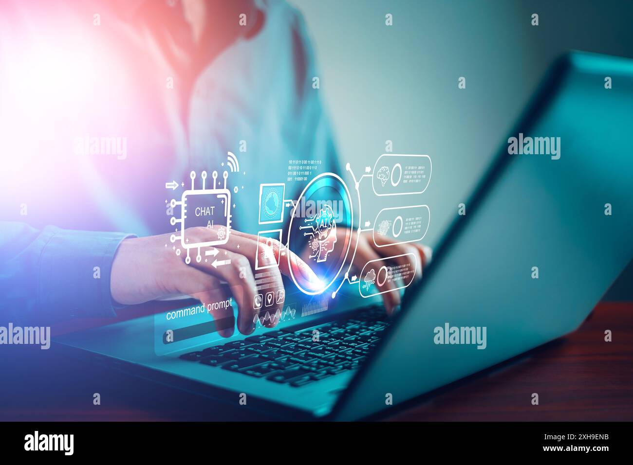 AI chatbot conversation using artificial intelligence technology smart robot AI, Generative AI ...