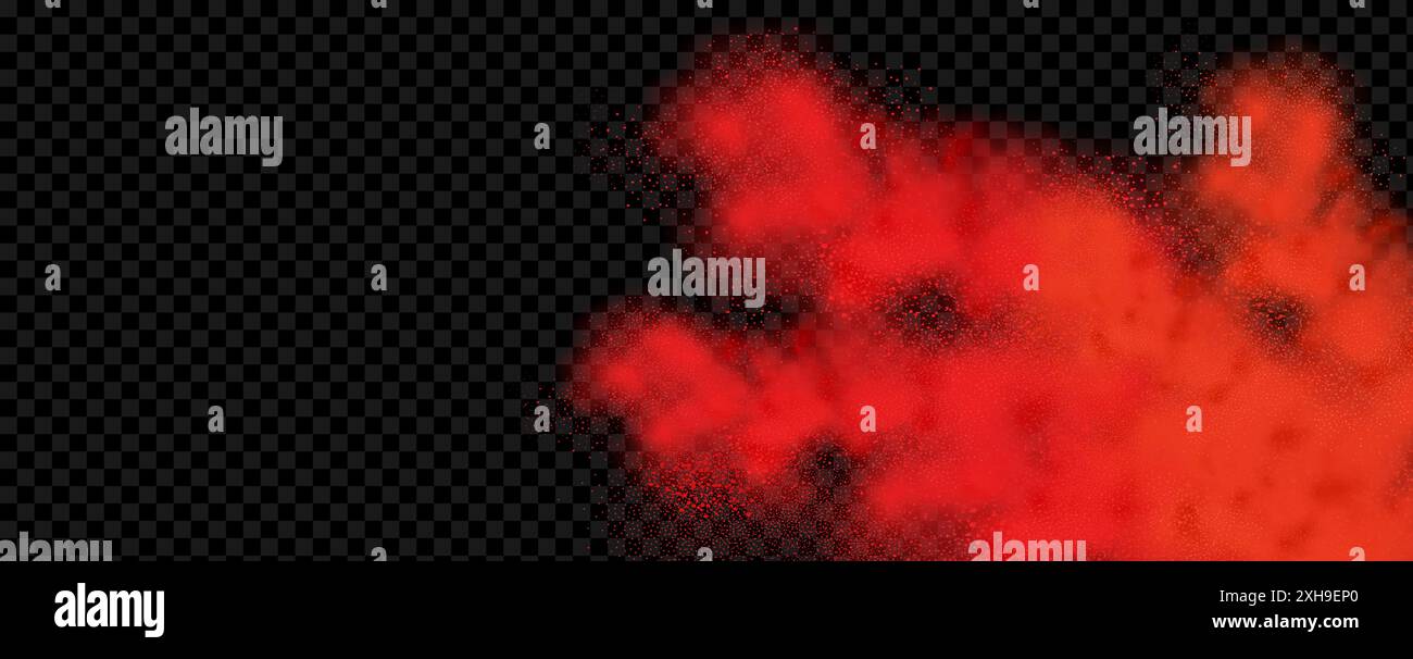 Overlay effect of chili or paprika spice splatters. Vector realistic ...