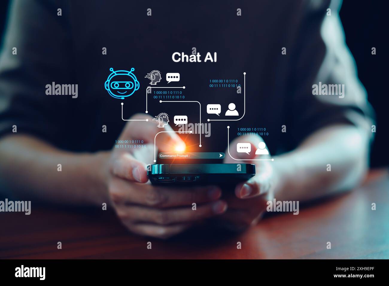 AI Chatbot intelligent digital customer service application concept, Artificial intelligence ...