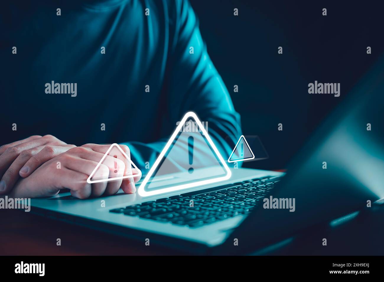 System Hacked Warning Alert Cyberattack Computer Network