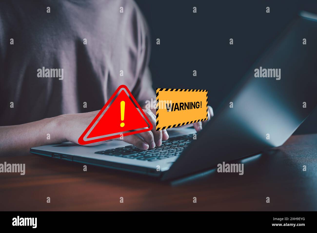 System Warning Hacked Alert Cyberattack Computer Network