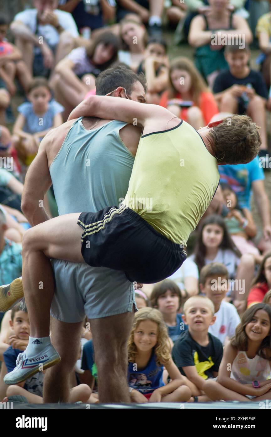 Viladecasn, SPAIN - JULY 11, 2024: Image showing two athletes ...
