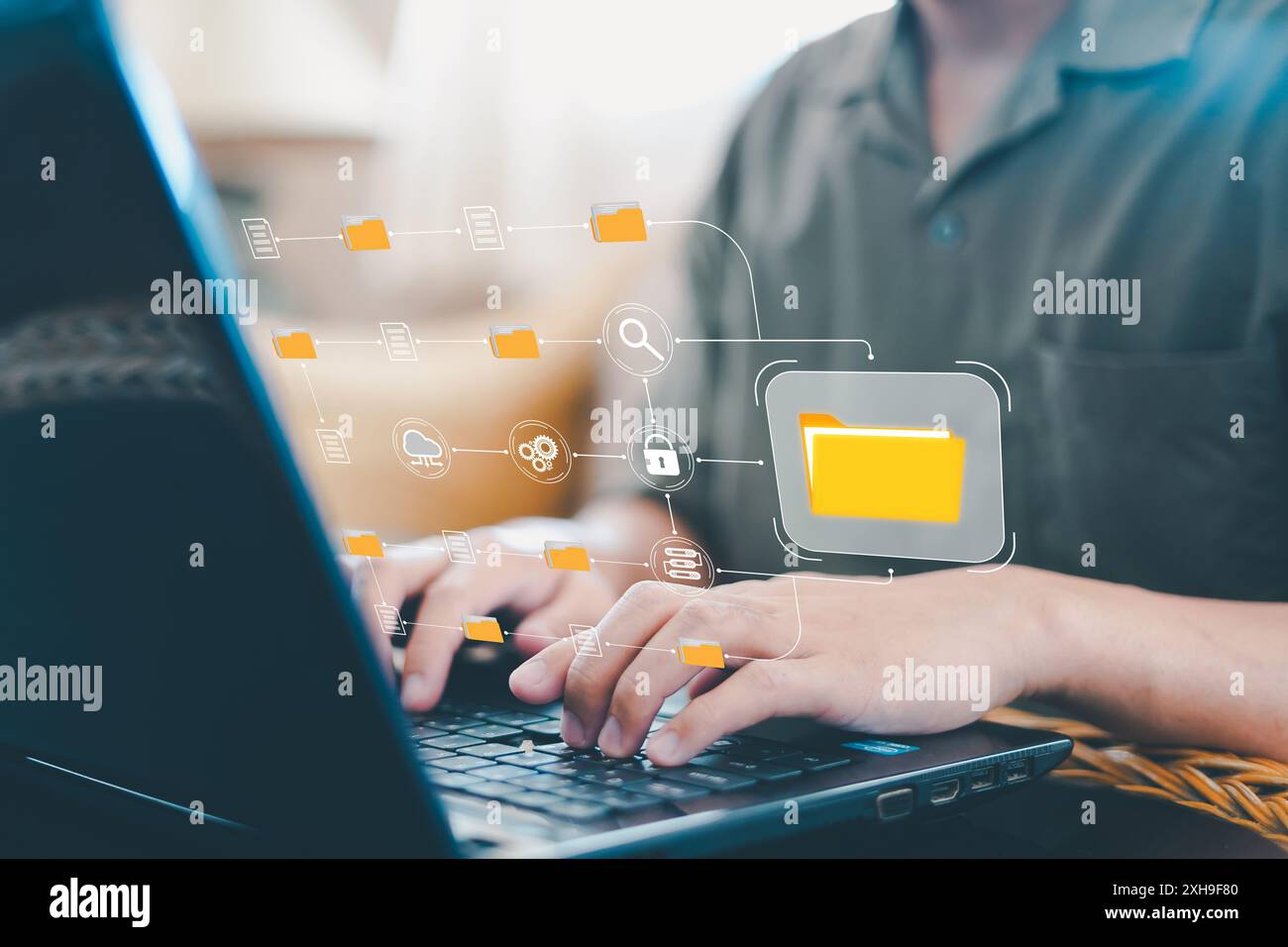 DMS document Management System, Businessman pointing folder icon to use ... DMS document Management System, Businessman pointing folder icon to use ...