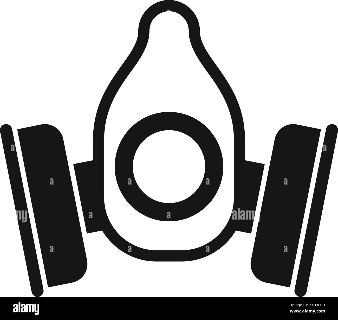 Black and white icon of a respirator mask protecting from toxic fumes ...