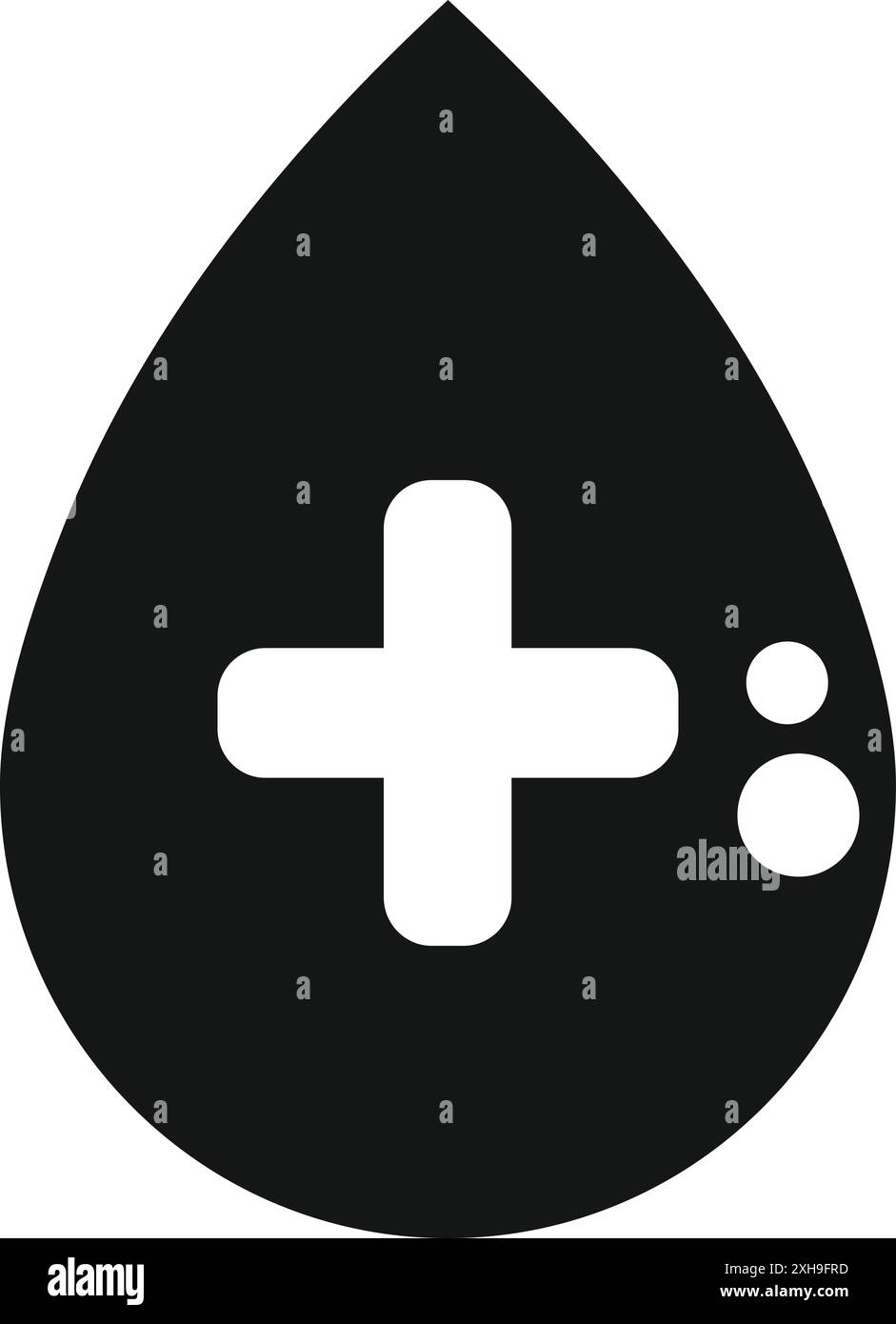Simple black icon of a drop of blood featuring a white plus sign ...